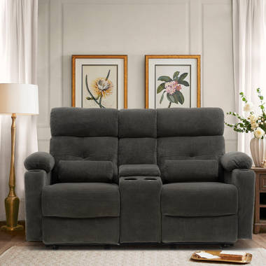Brassville power reclining loveseat with console store